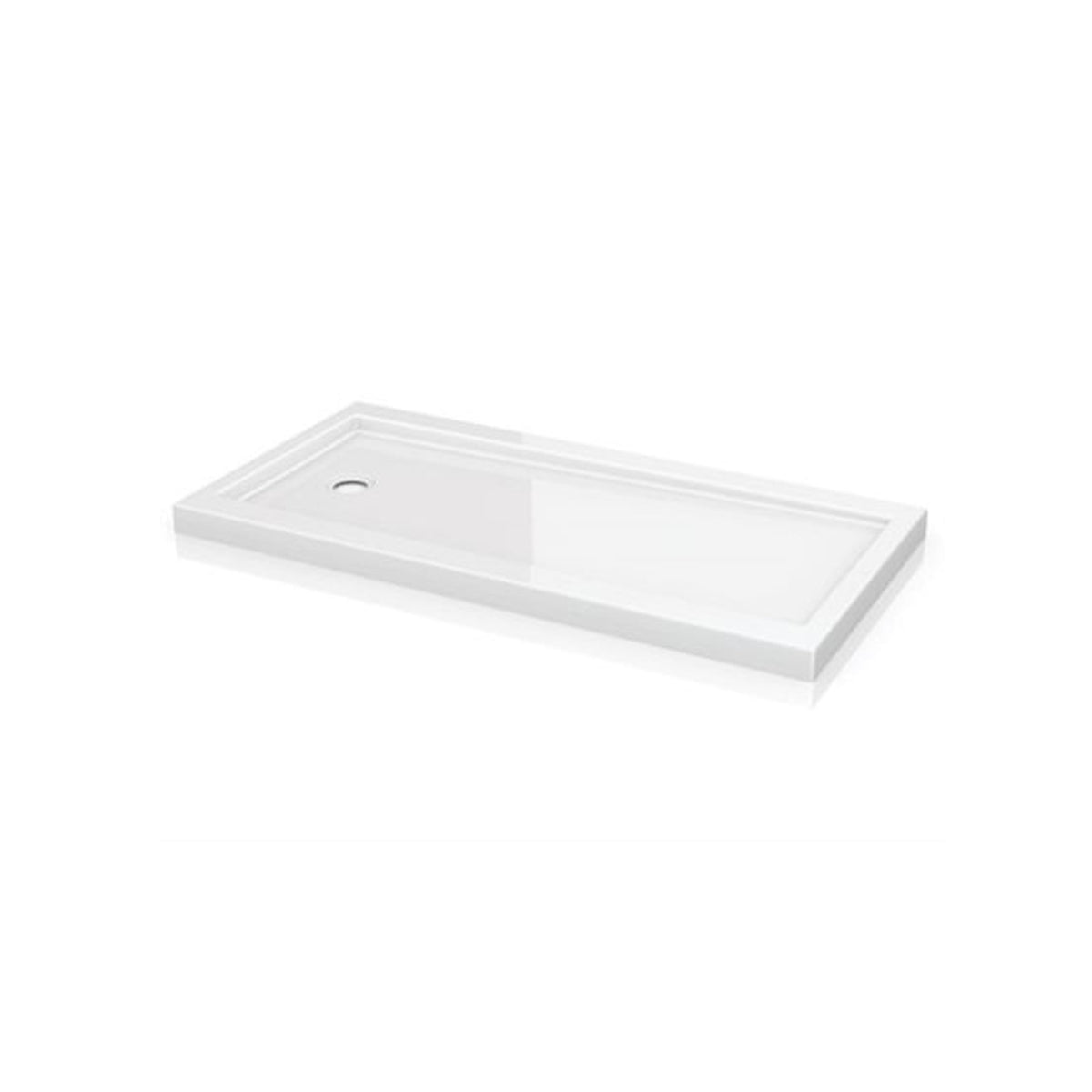 Shower base with off-center drain ADQ — Plomberie Mascouche