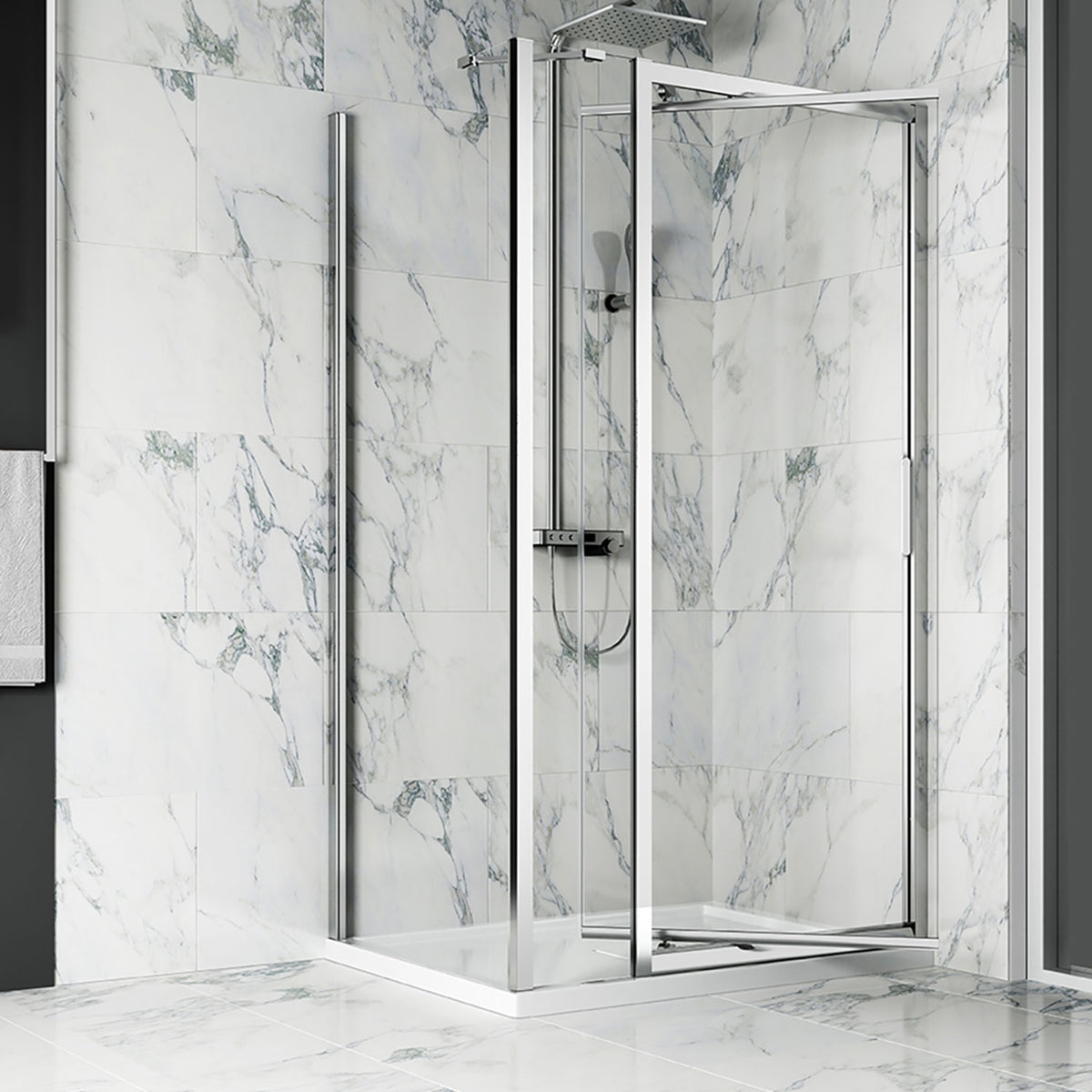 Offset Corner Shower Door Set Xenia Collection — Plomberie Mascouche