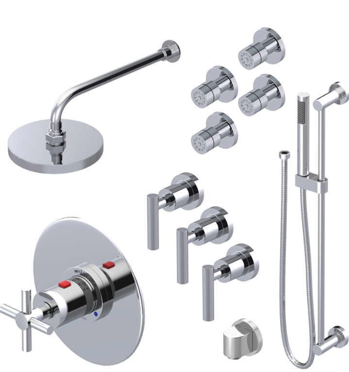 Shower Faucet Set with Jets Genesis Collection — Plomberie Mascouche